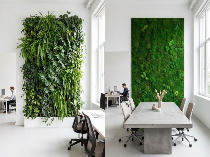 Wat is het verschil tussen een moswand en een levende plantenwand?